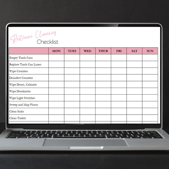 Bathroom Cleaning Checklist Google Sheets and Excel Spreadsheet – Savvy ...
