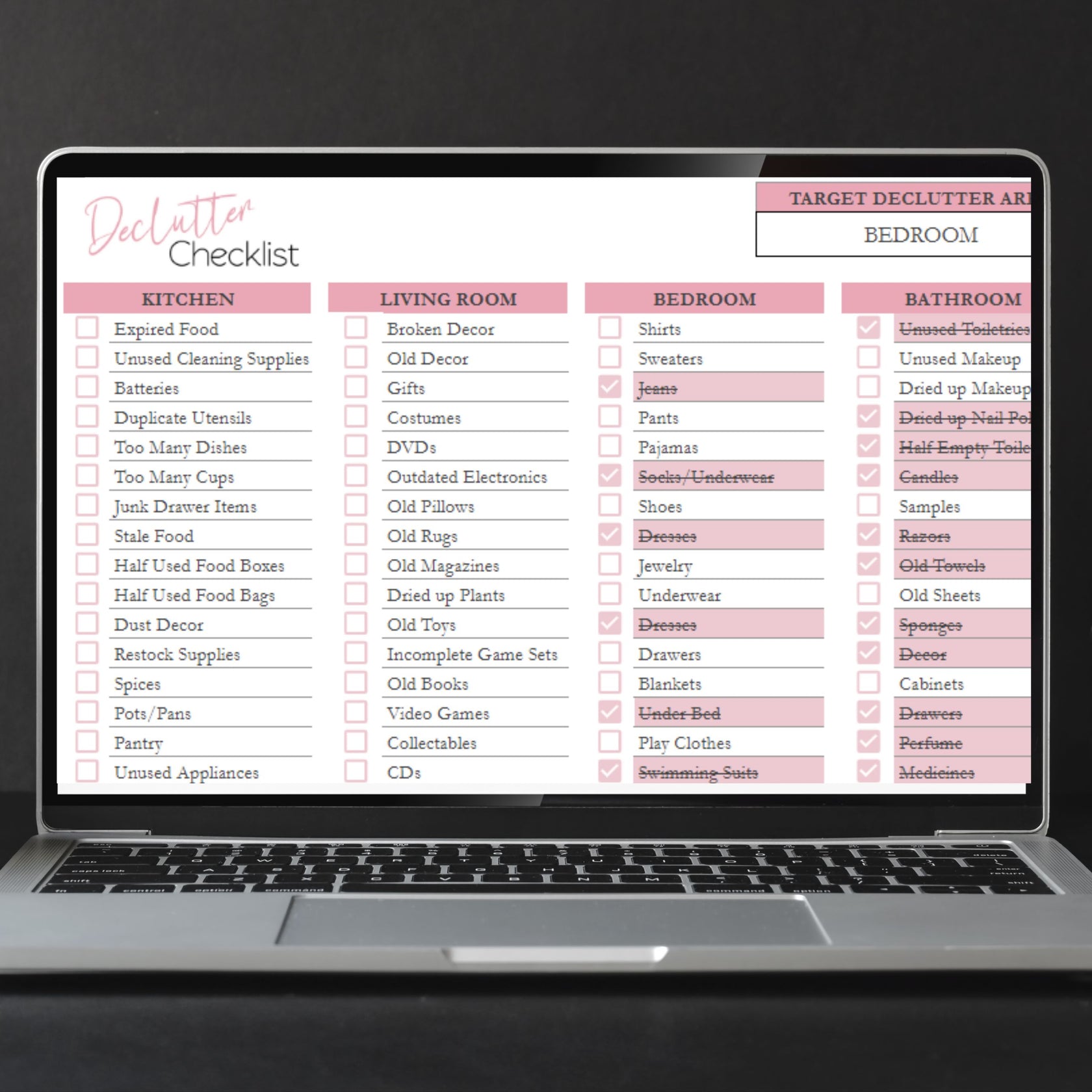 Declutter Checklist Google Sheet – Savvy and Thriving