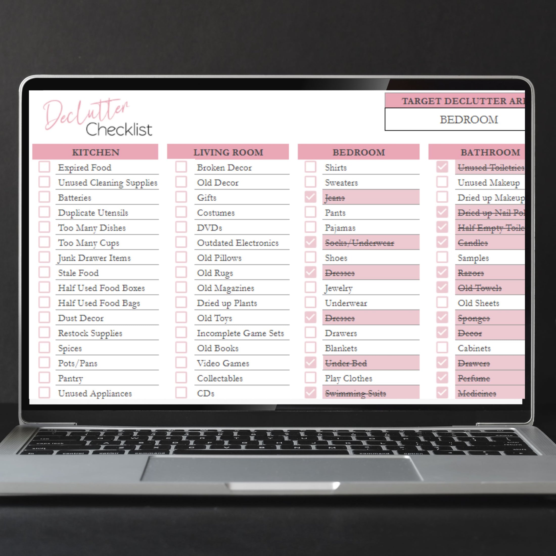 Declutter Checklist Google Sheet – Savvy and Thriving