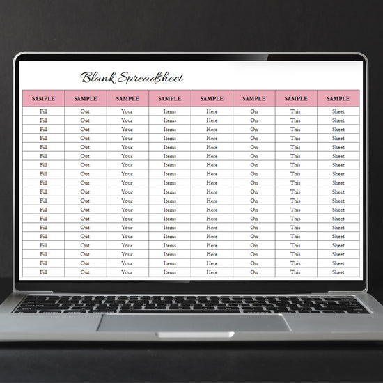 Blank Spreadsheet Template Google Sheets and Excel Spreadsheet - Easy ...