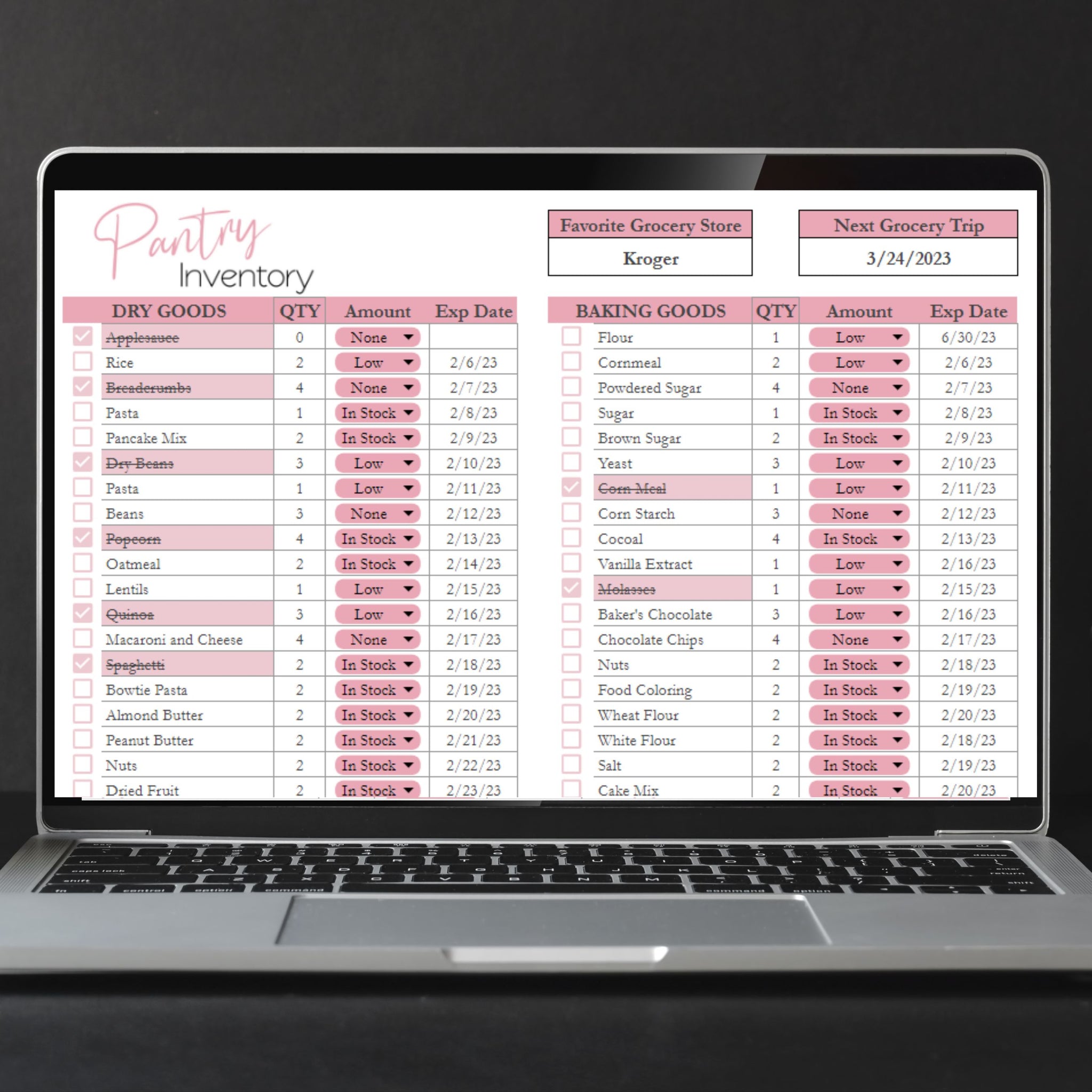 Pantry Inventory Google Sheet and Excel Spreadsheet – Savvy and Thriving