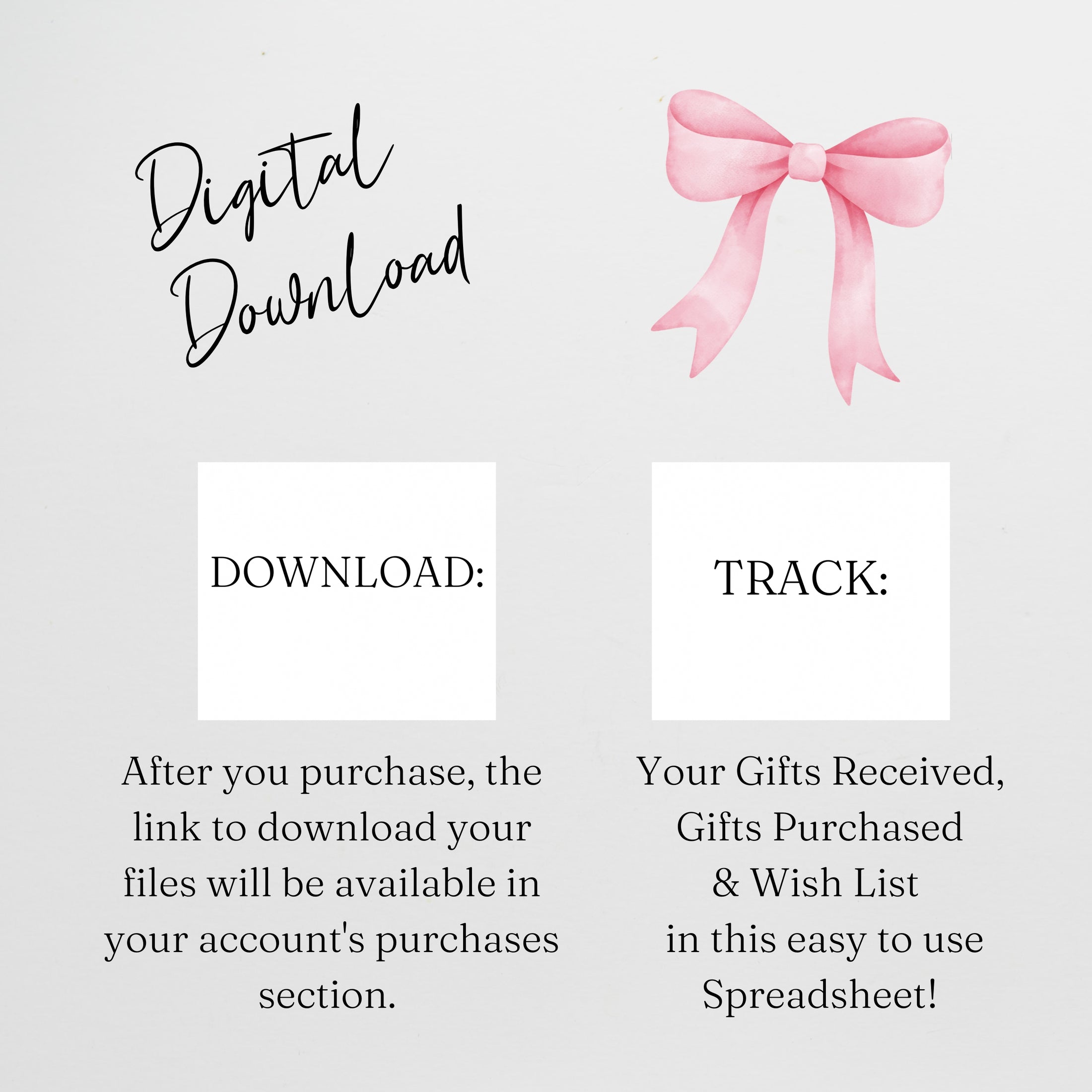 Gift Tracker for Baby Shower Gift Log, Bridal Shower Gift List Templat ...