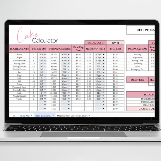 Cake Calculator Template Google Sheets and Excel Spreadsheet – Savvy ...