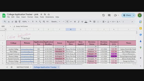 College Application Tracker Template Google Sheets and Excel Spreadshe ...