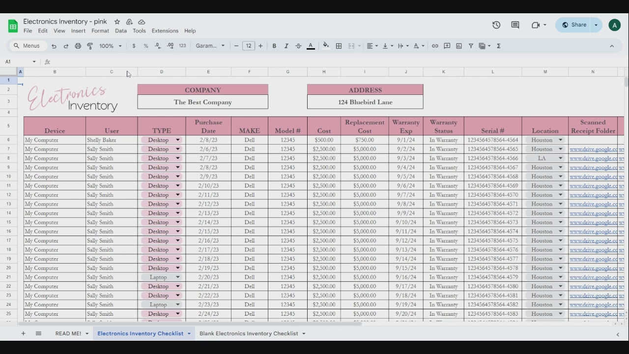Electronics Inventory Tracker Template Google Sheets Excel Spreadsheet ...