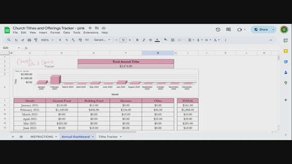 Church Tithing Template Excel Spreadsheet and Google Sheets – Savvy and ...
