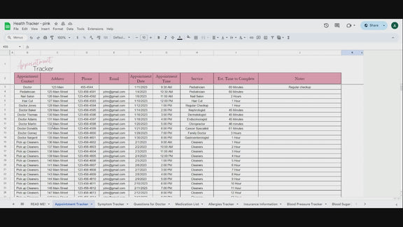 Health Tracker Bundle Google Sheet and Excel Spreadsheet – Savvy and ...