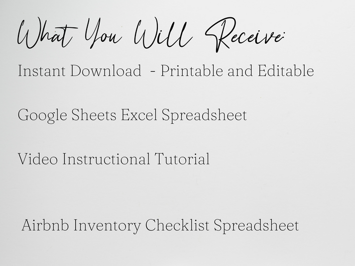 Airbnb Inventory Checklist Template Google Sheets Excel Spreadsheet ...
