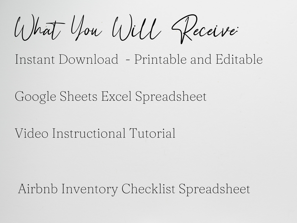 Airbnb Inventory Checklist Template Google Sheets Excel Spreadsheet ...
