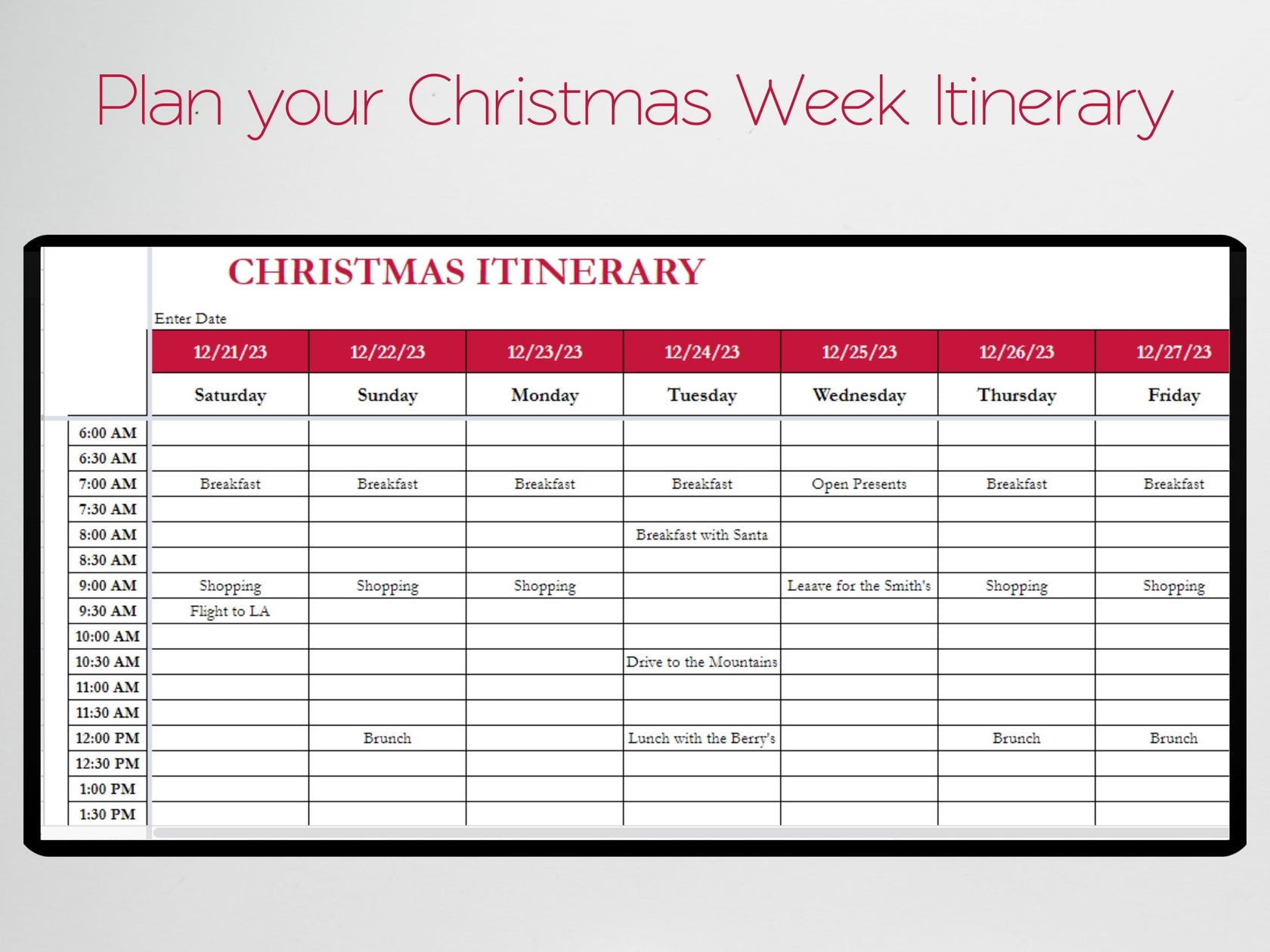 Christmas Gift Tracker Excel Spreadsheet, Holiday Budget Planner ...