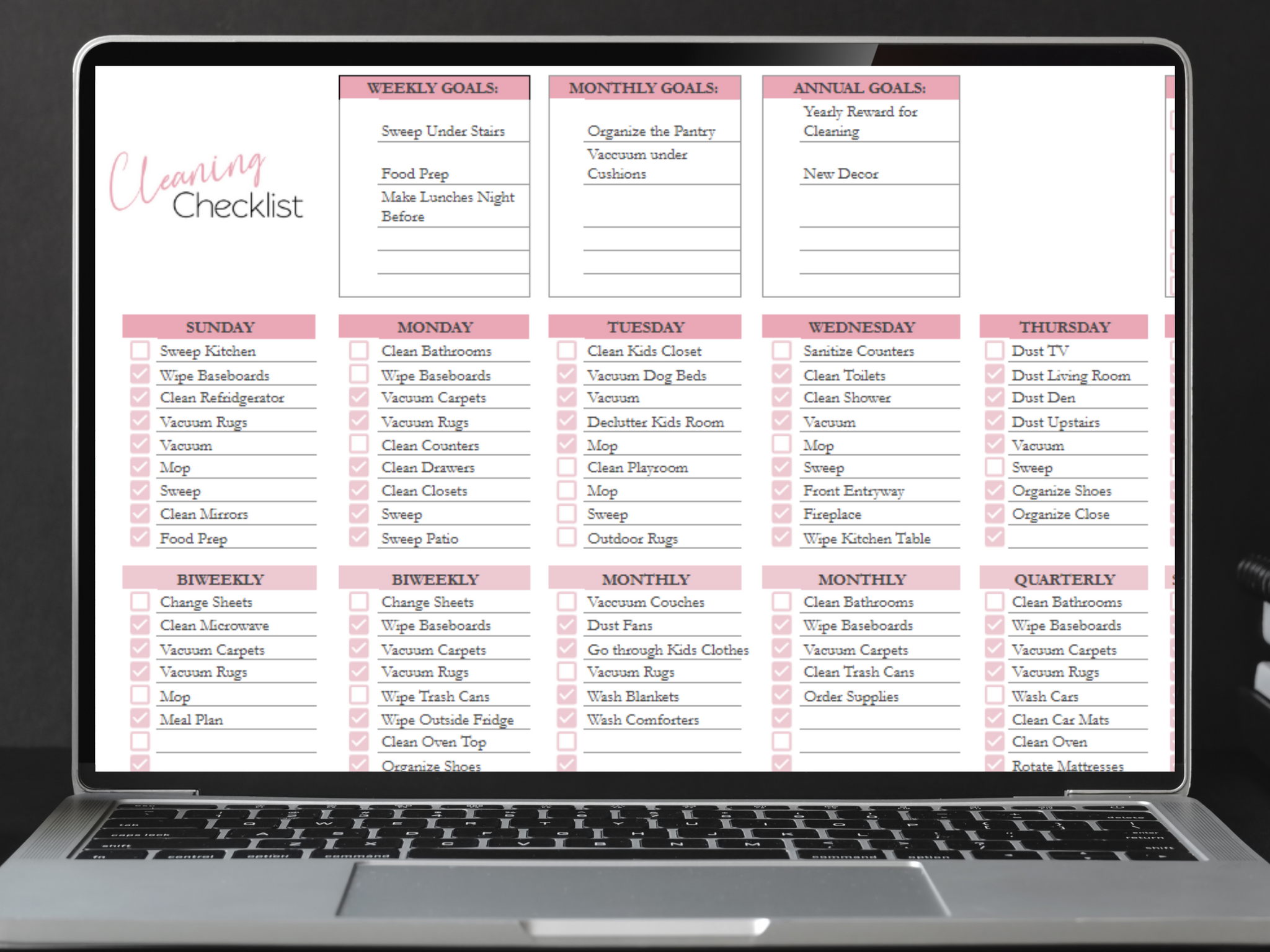 Cleaning Checklist Template Google Sheets Excel Spreadsheet – Savvy and ...