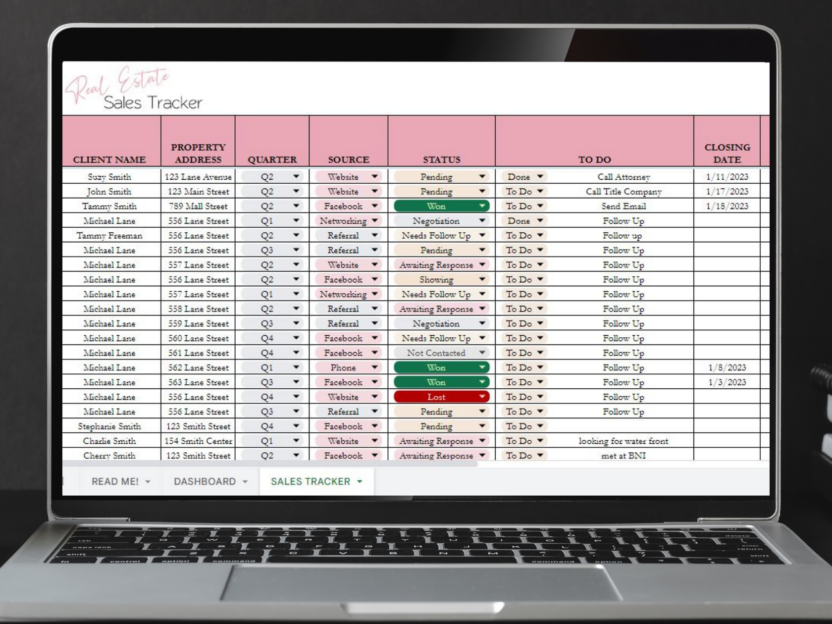 Real Estate Sales Tracker Template Google Sheets Excel Spreadsheet ...