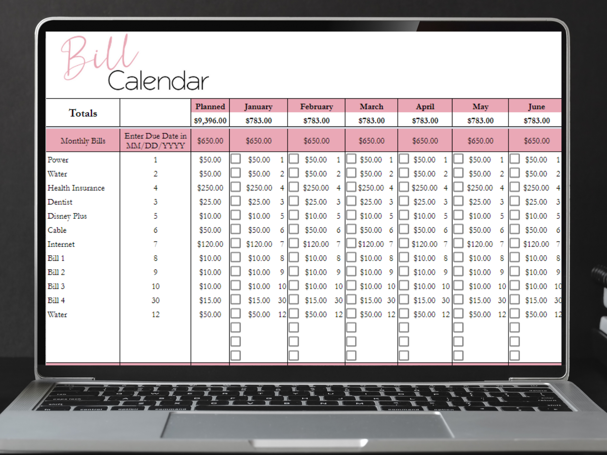 Bill Calendar Template Google Sheets Excel Spreadsheet – Savvy and Thriving