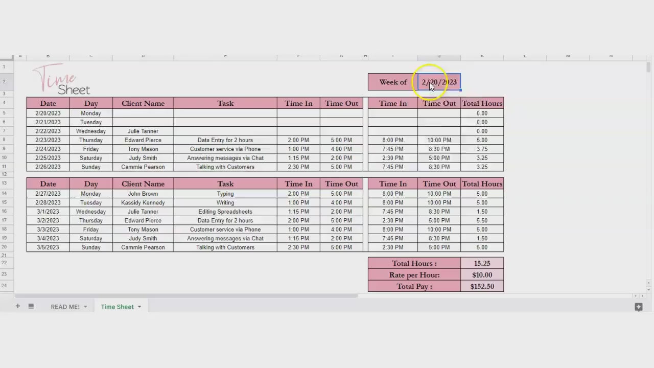 Time Sheet Template Google Sheets Excel Spreadsheet – Savvy and Thriving